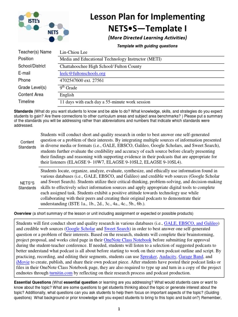 LCL Lessonplan | PDF | Educational Assessment | Learning