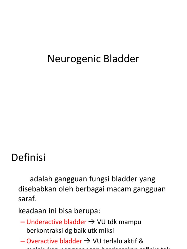 Neurogenic Bladder | PDF