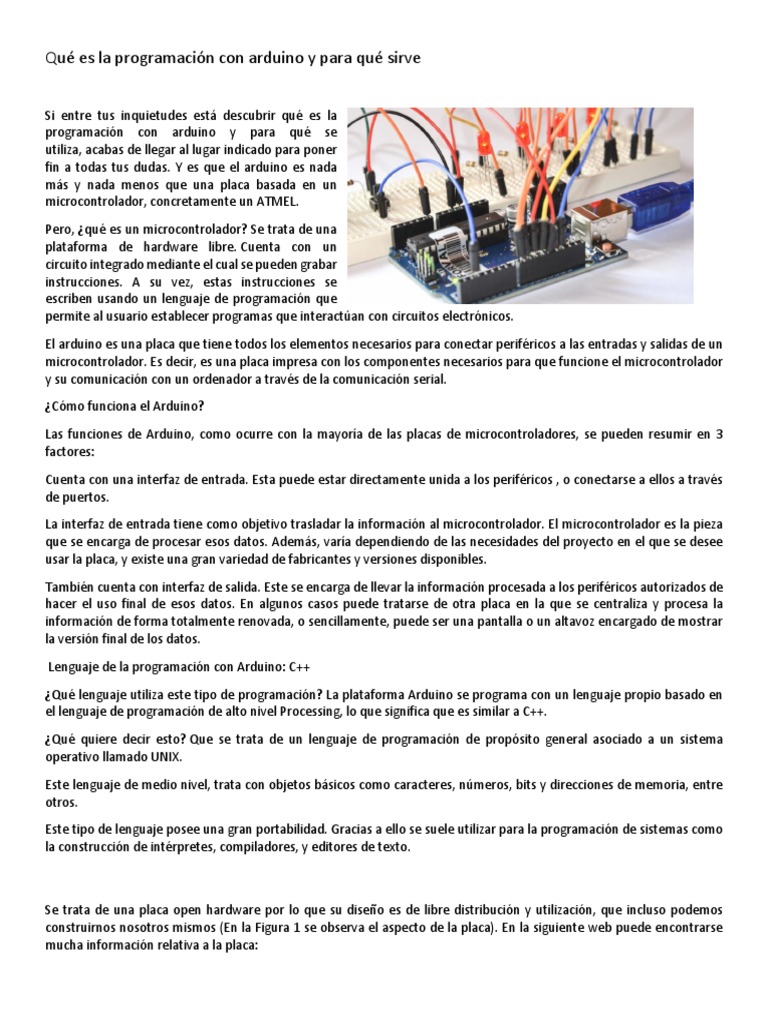 Reporte de La Programacion | PDF | Arduino | Microcontrolador