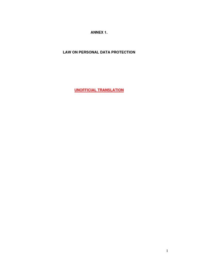 Law On Personal Data Protection | PDF | Personally Identifiable ...
