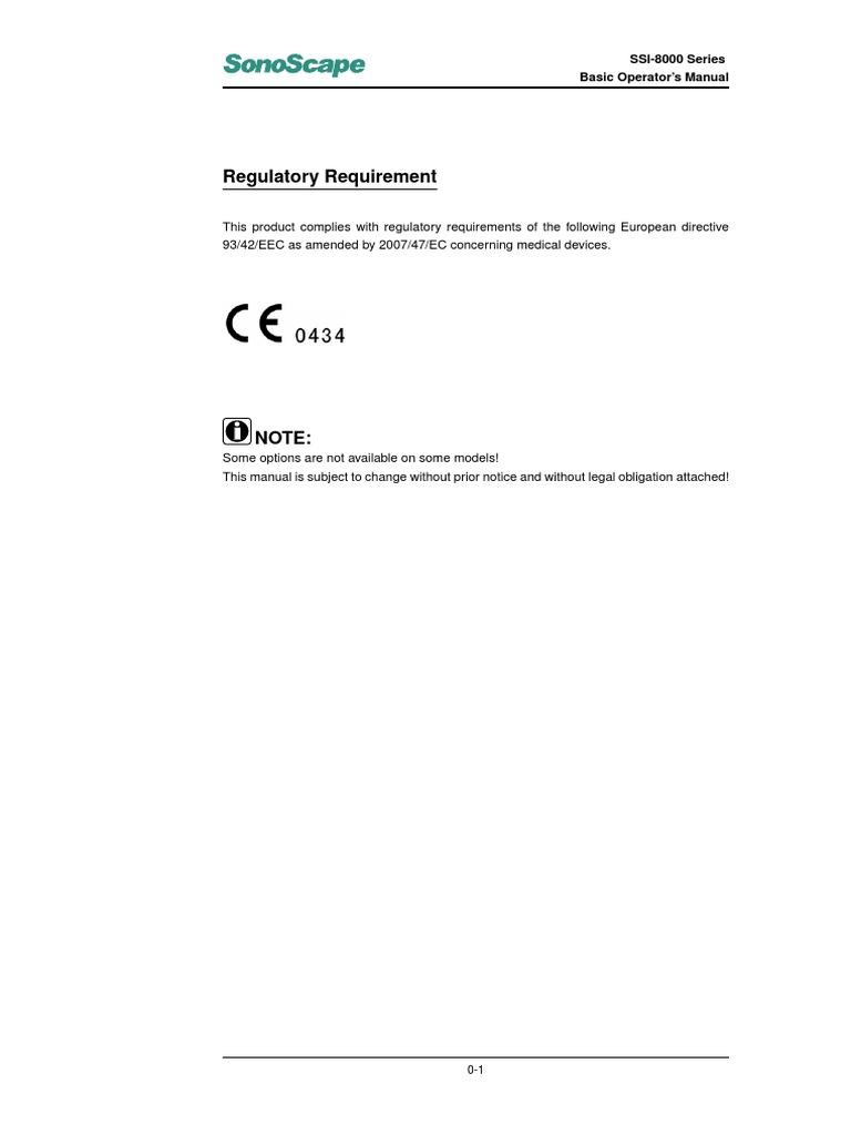 Basic Operators Manual SSI-8000 | PDF | Medical Ultrasound | Attenuation