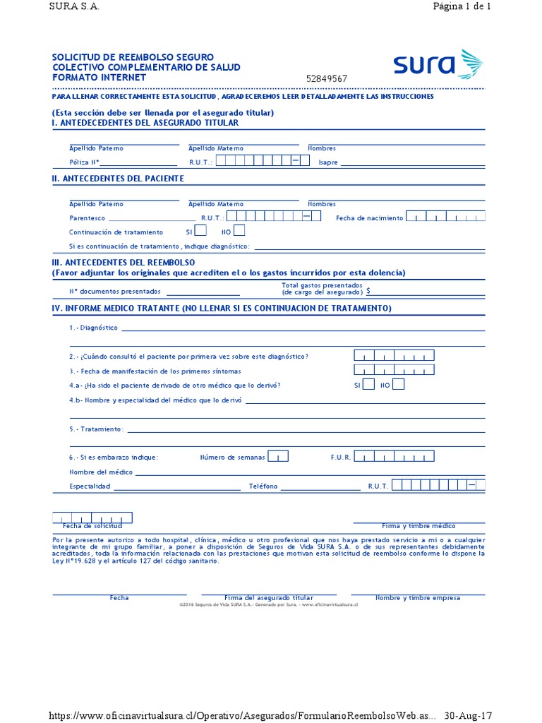 Formulario Sura | PDF