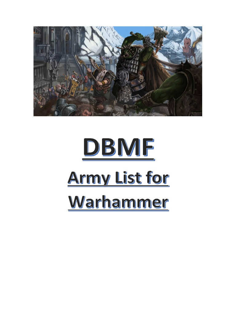 DBMF Army Lists For Warhammer V2 | PDF | Dwarf (Dungeons & Dragons ...