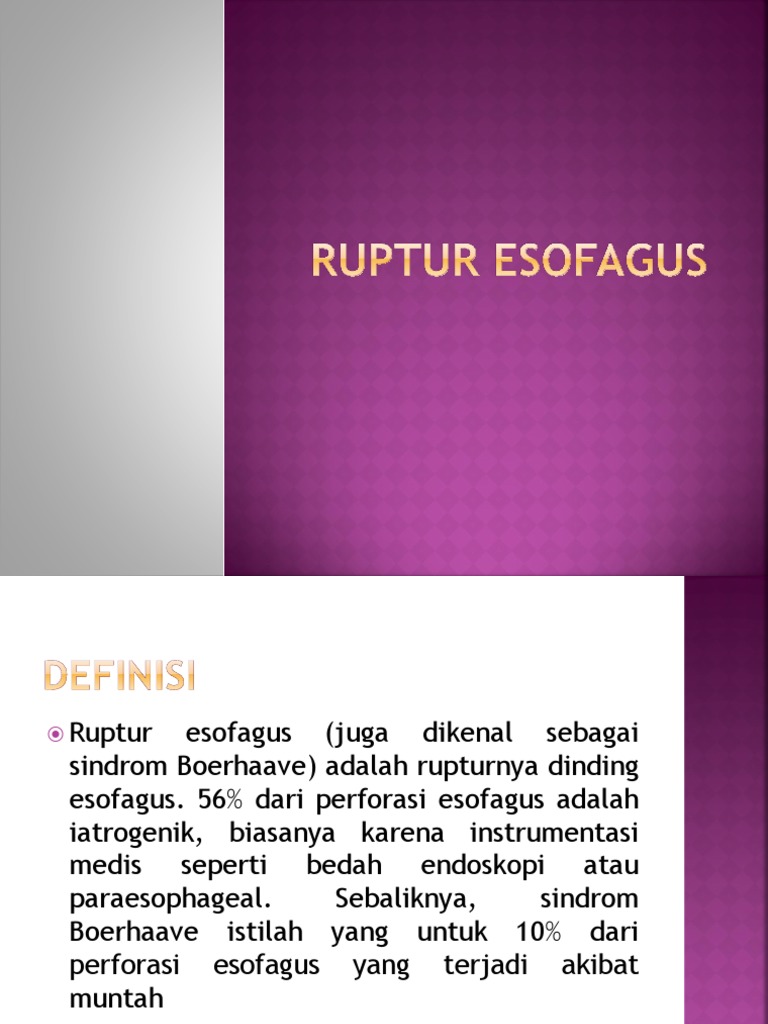 Ruptur Esofagus | PDF | Kajian Bahasa Asing