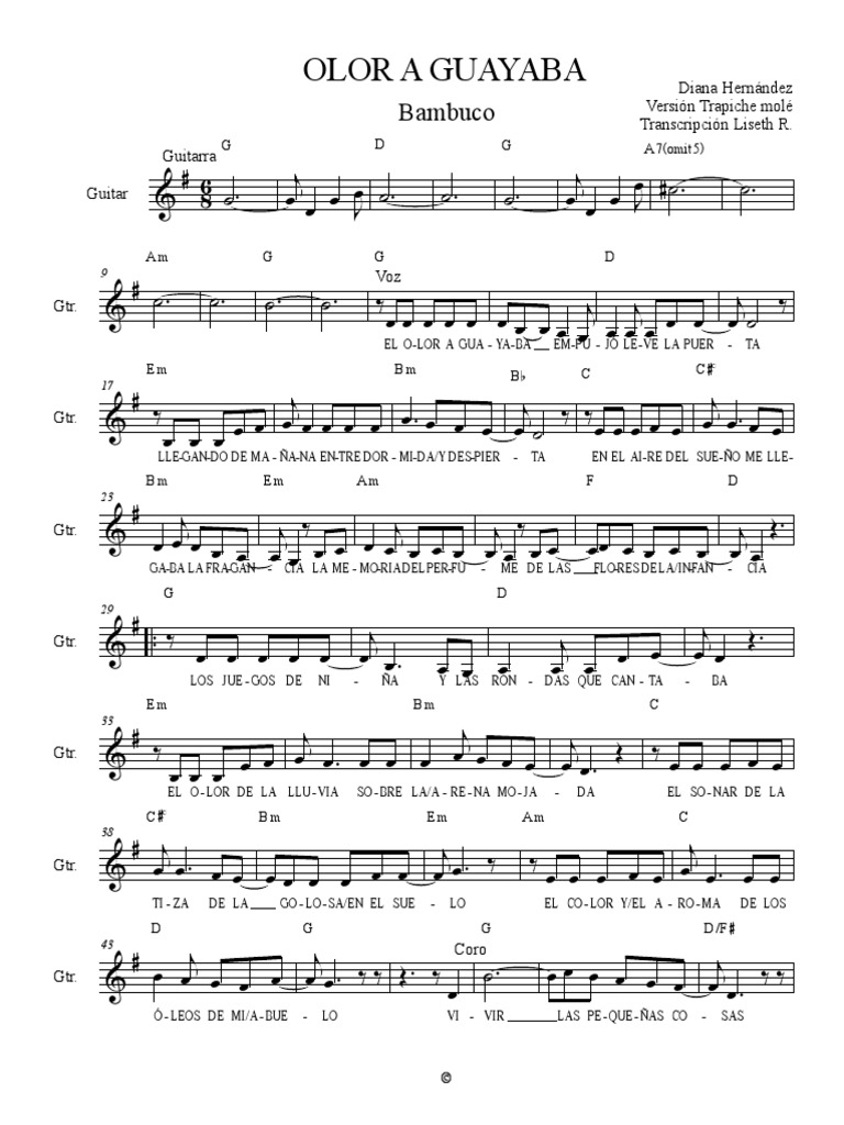 Olor A Guayaba Melodía | PDF