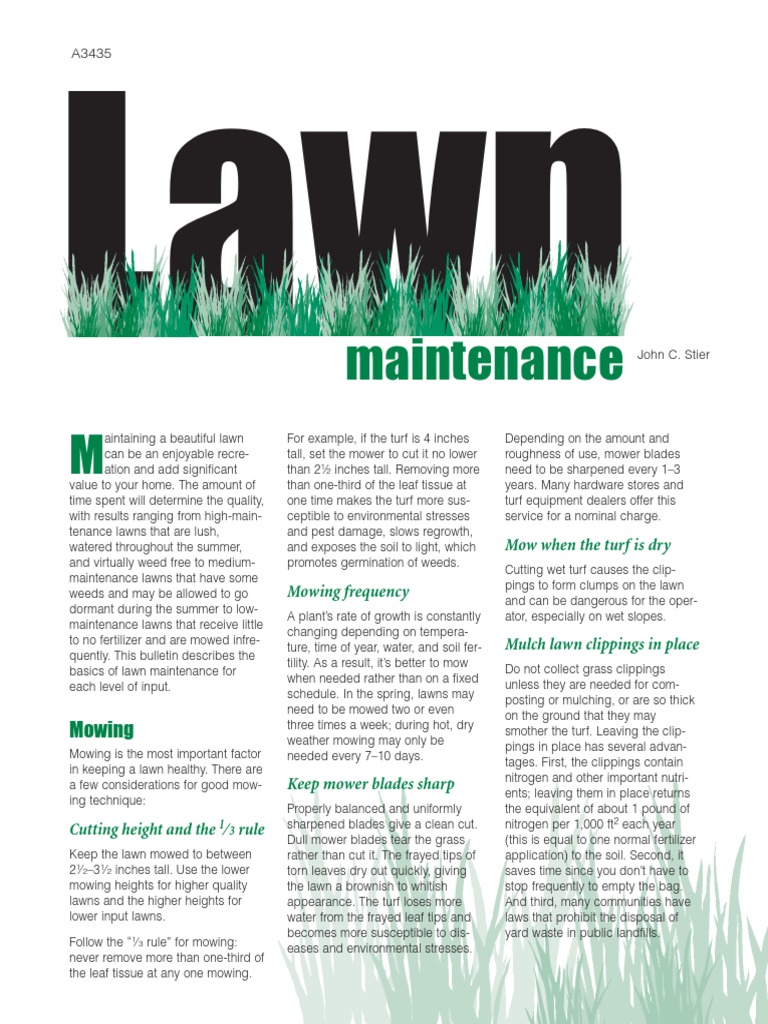 Lawn Maintenance | PDF | Lawn | Herbicide