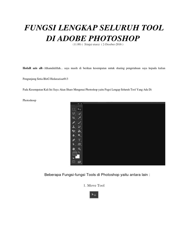 Fungsi Lengkap Tools Photoshop | PDF