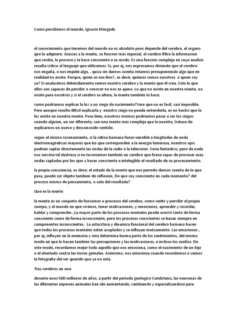 Como Percibimos El Mundo | PDF | Percepción visual | Gusto