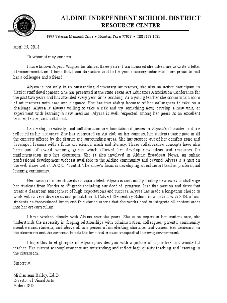 Alyssa Ltrrec Letter | PDF | Sharing | Change