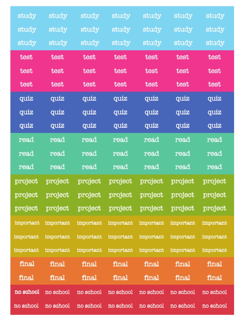 Student Planner Stickers 1 | PDF | Language Arts & Discipline | Computers