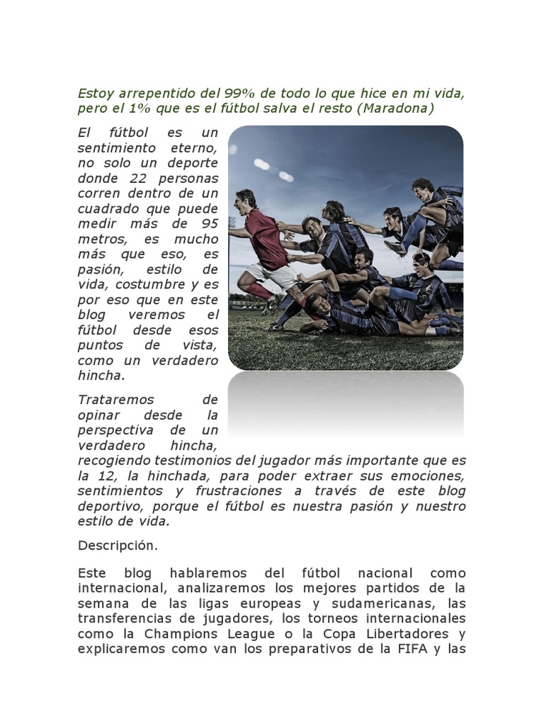 Pasión Por El Fútbol | PDF | Asociación de Futbol | Ocio