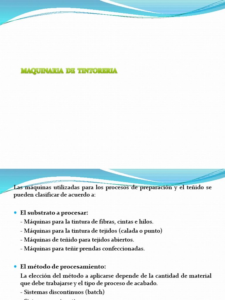 Maquinaria para Tintorería Textil | PDF | Motor a reacción | Tintura