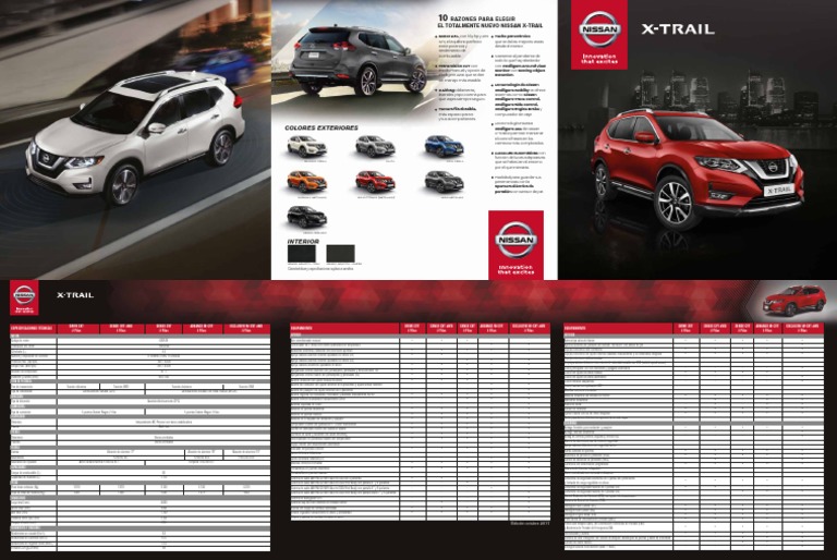 Ficha Tecnica Nissan X Trail 2018 2017101 | PDF | Airbag | Tracción en las cuatro ruedas