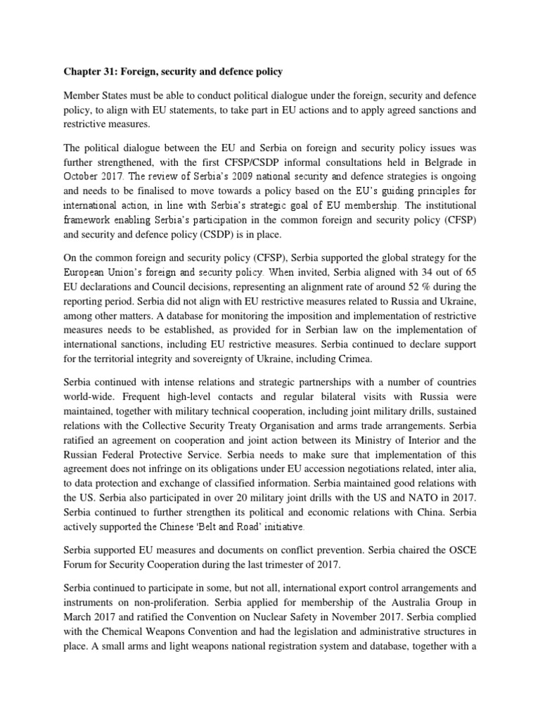 Chapter 31: Foreign, Security and Defence Policy | PDF | Nuclear ...