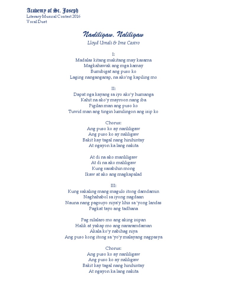 Nanliligaw Naliligaw | PDF