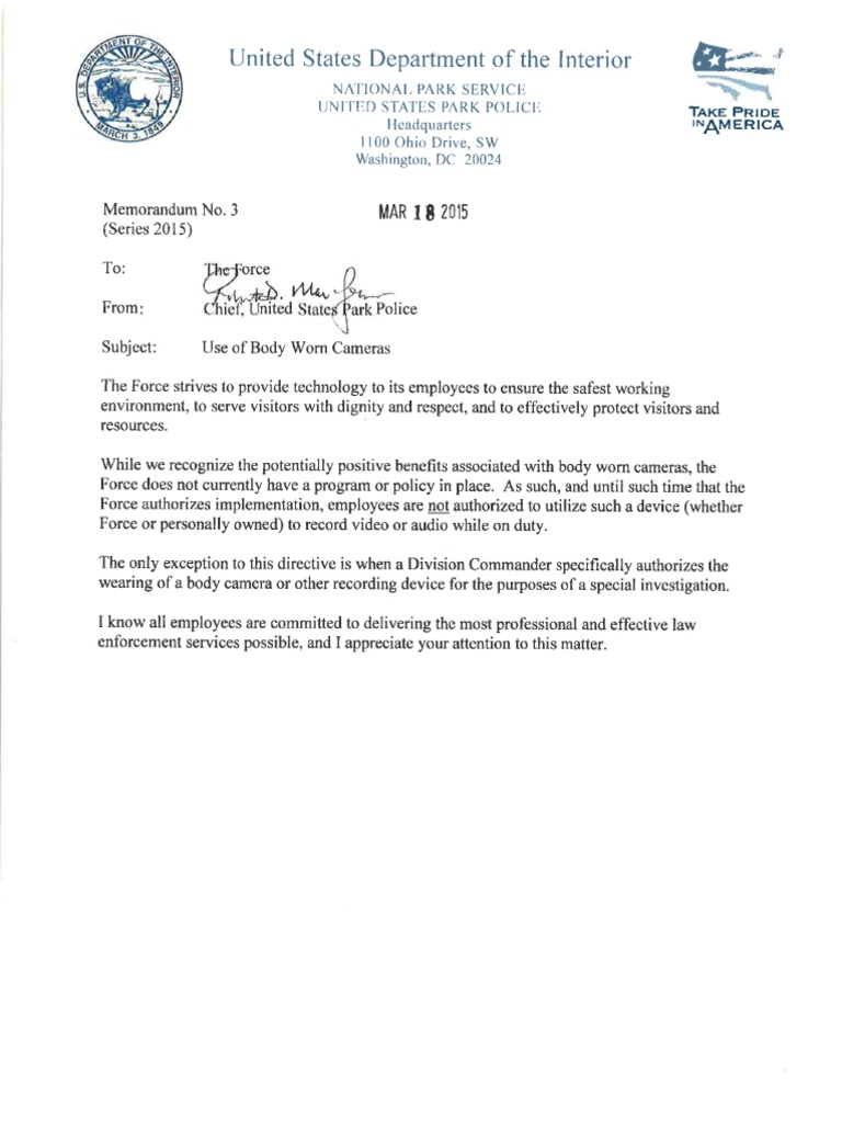 Body Camera Memorandum | PDF