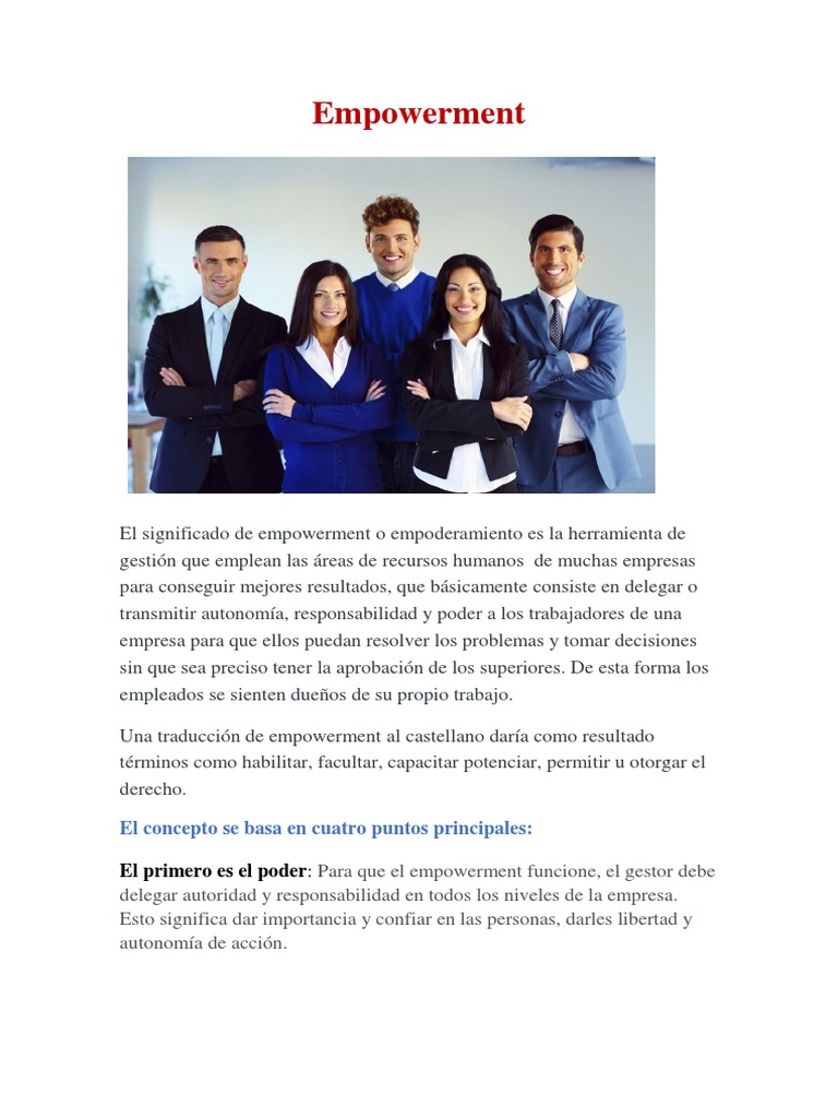 Empowerment | PDF | Empoderamiento | Toma de decisiones