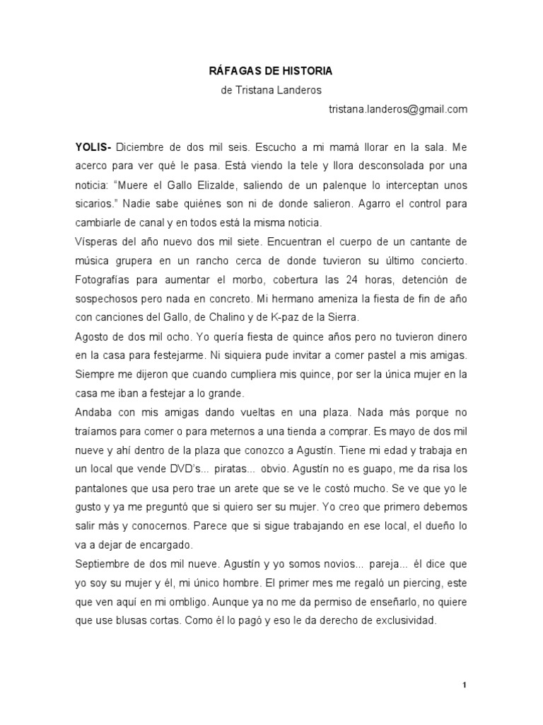 Rafagas de Historia Tristana Landeros | PDF | Ocio