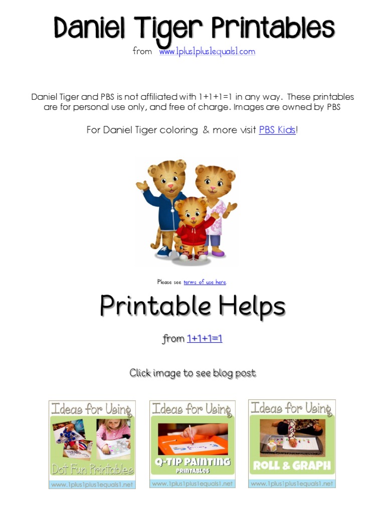 Daniel Tiger Printables PDF | PDF