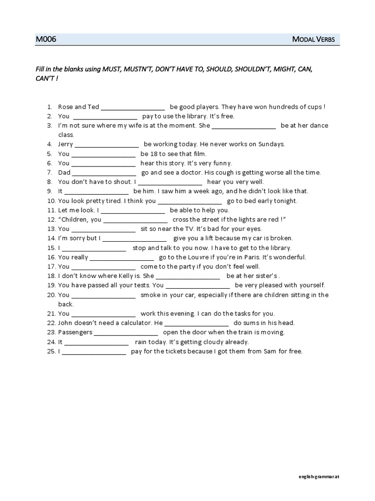 Modal Verbs W Keys PDF | PDF