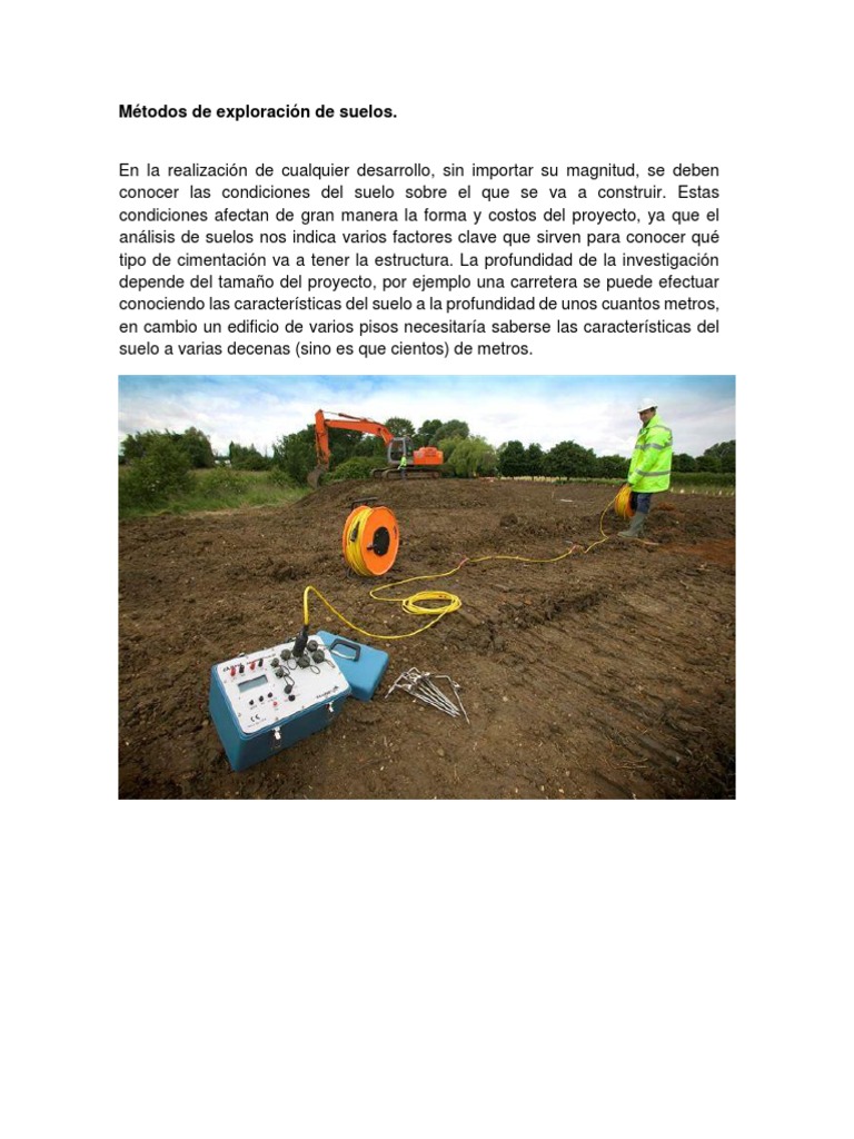 Métodos de Exploración de Suelos | PDF | Naturaleza