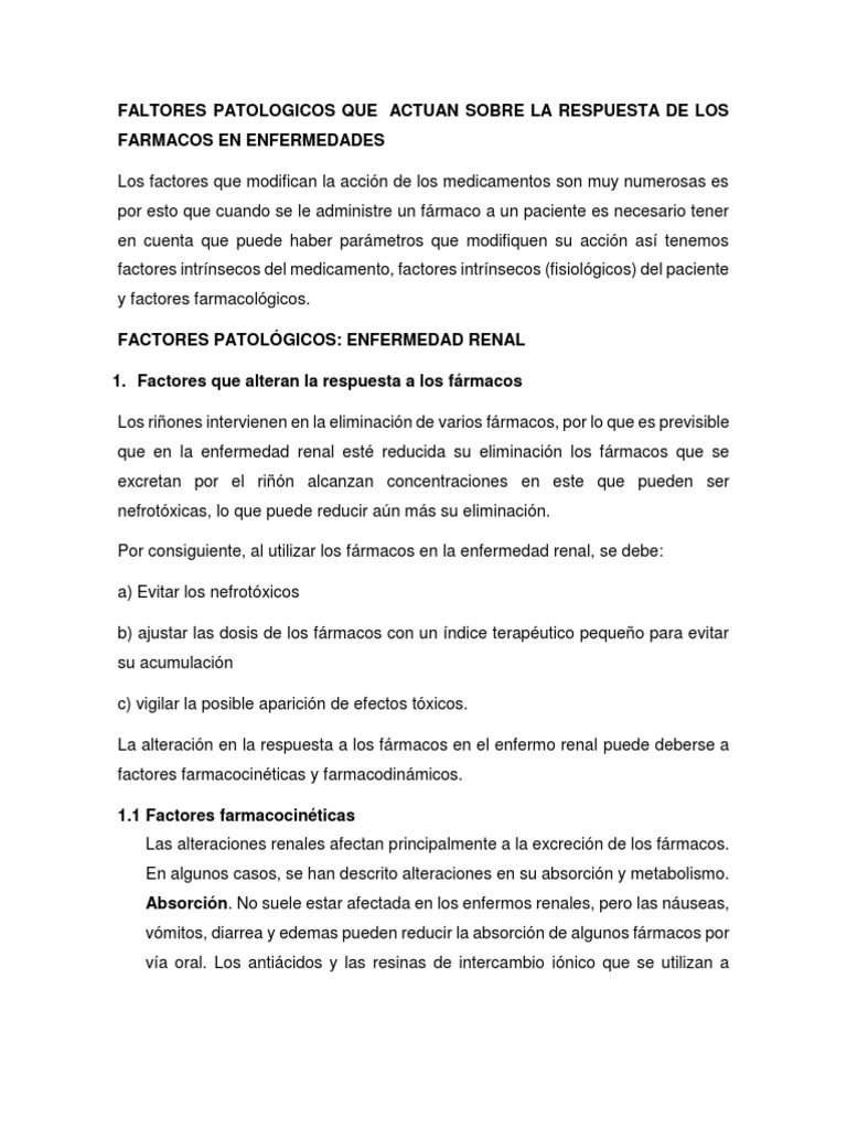 Factores Patologicos Farmacologia Final | PDF | Medicamentos con receta ...