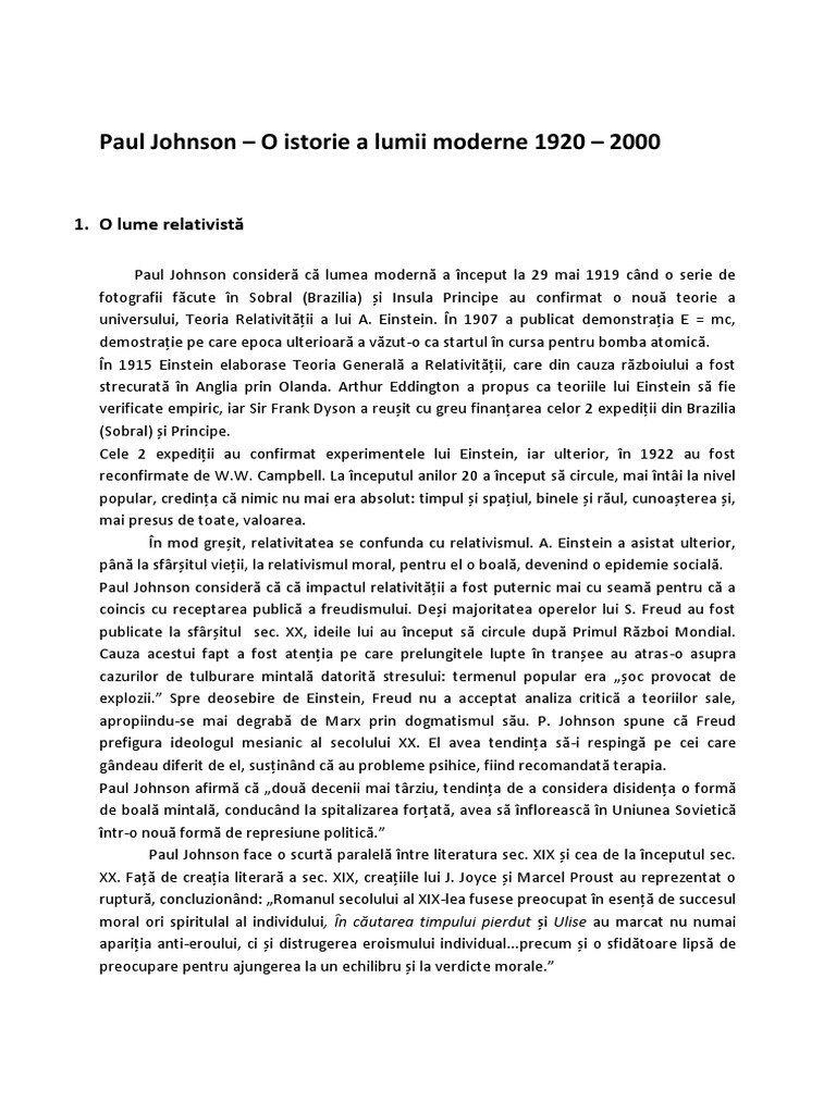Paul Johnson - O Istorie A Lumii Mode PDF | PDF