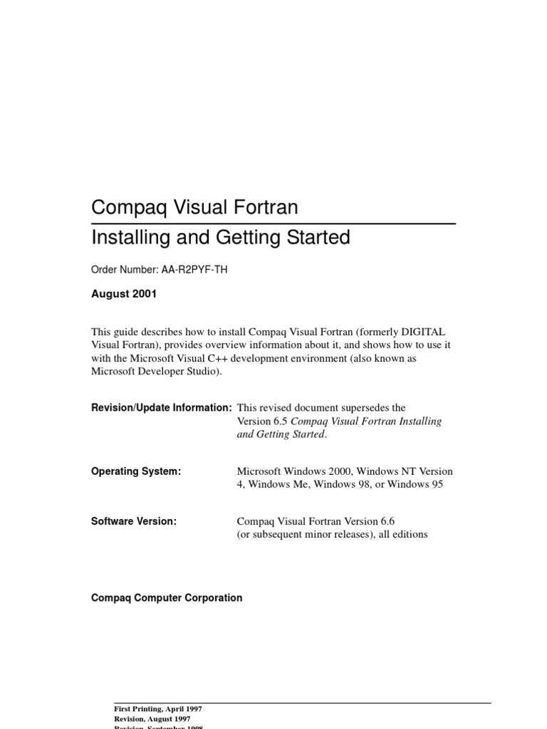 Compaq Visual Fortran - Getting Started | PDF | Component Object Model | Microsoft Windows