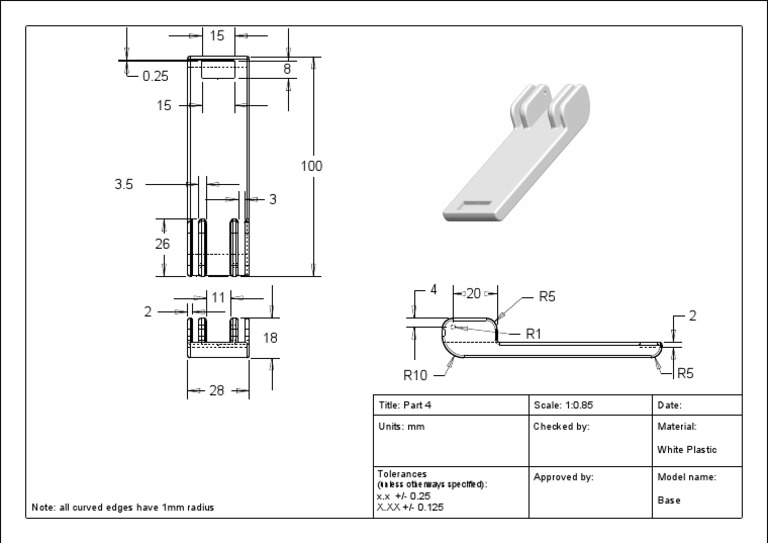 White Plastic Base Model Specifications | PDF
