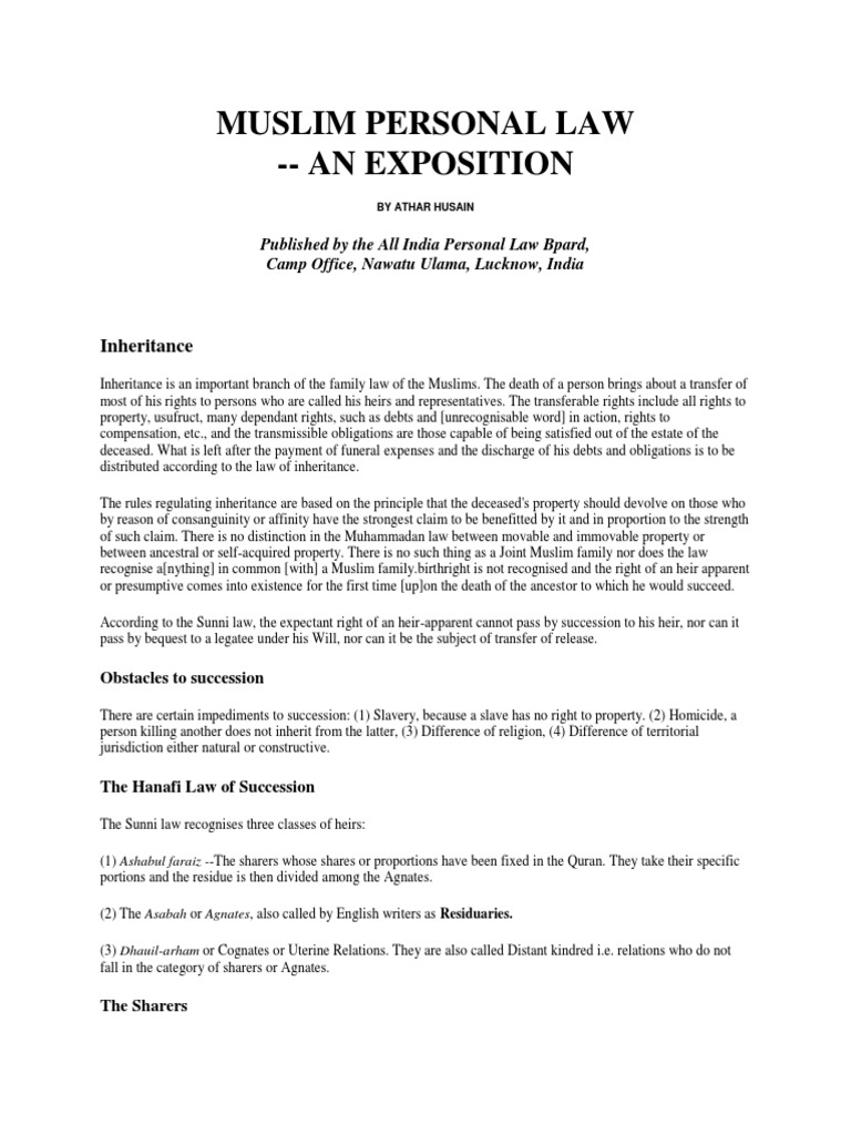 Law of Inheritance | PDF | Inheritance | Family Law of Inheritance | PDF | Inheritance | Family