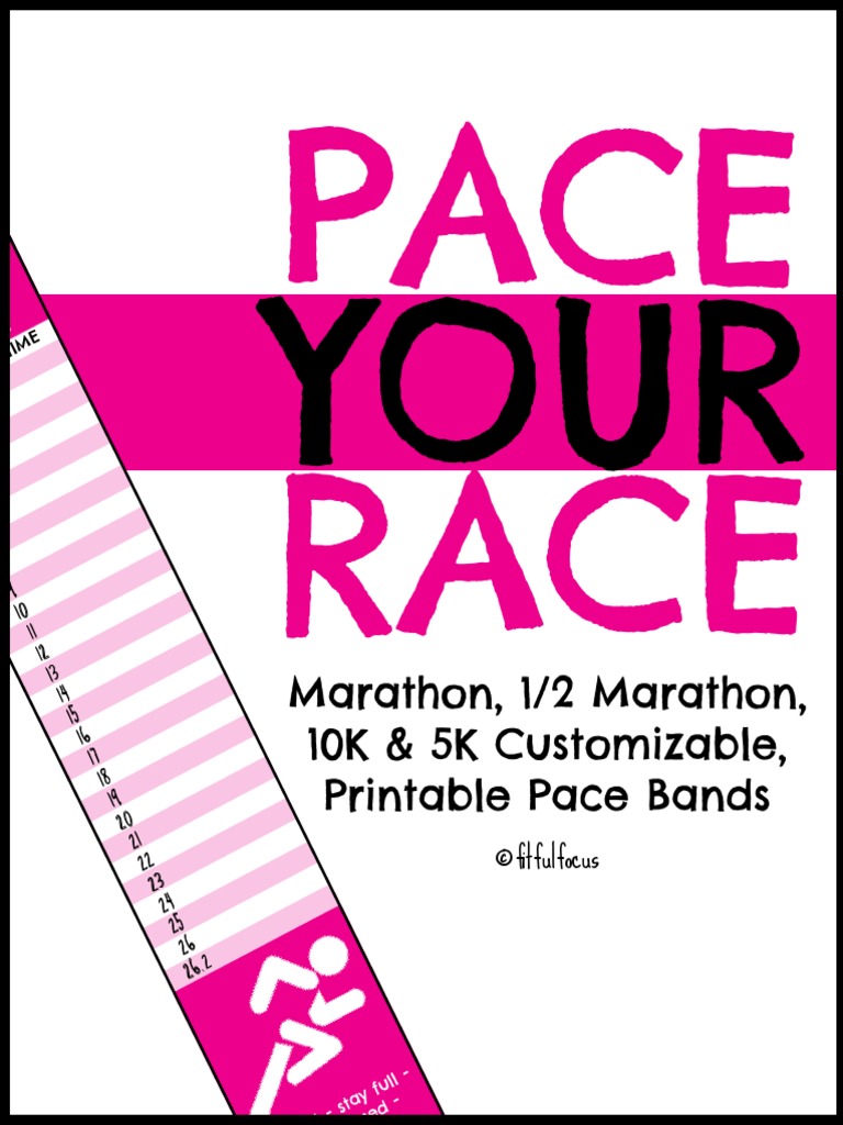 Pace Race: Marathon, 1/2 Marathon, 10K & 5K Customizable, Printable ...