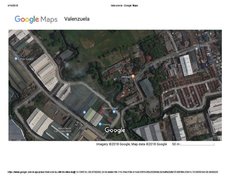 Valenzuela: Imagery ©2018 Google, Map Data ©2018 Google 50 M | PDF
