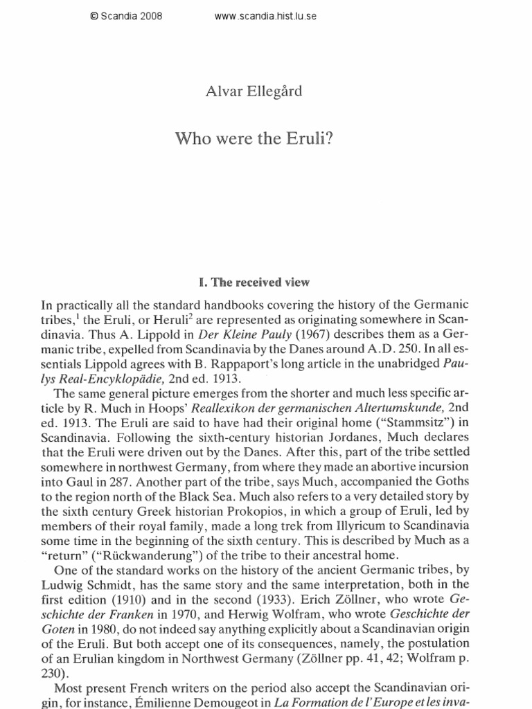 Alvar Ellegard - Heruli | PDF | Ancient Europe