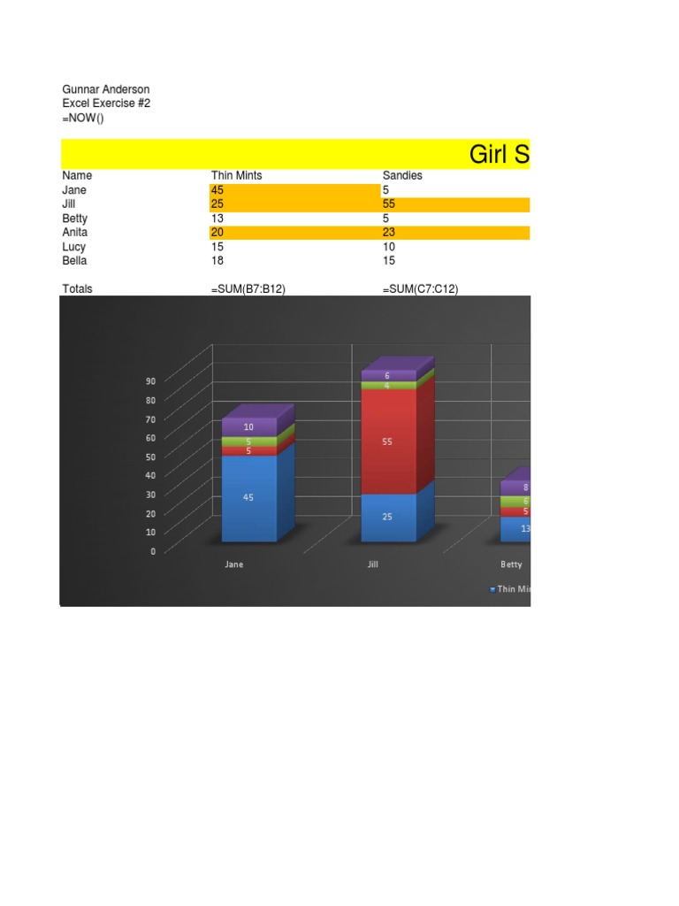 Gunnar Anderson Excel Exercise 2 | PDF