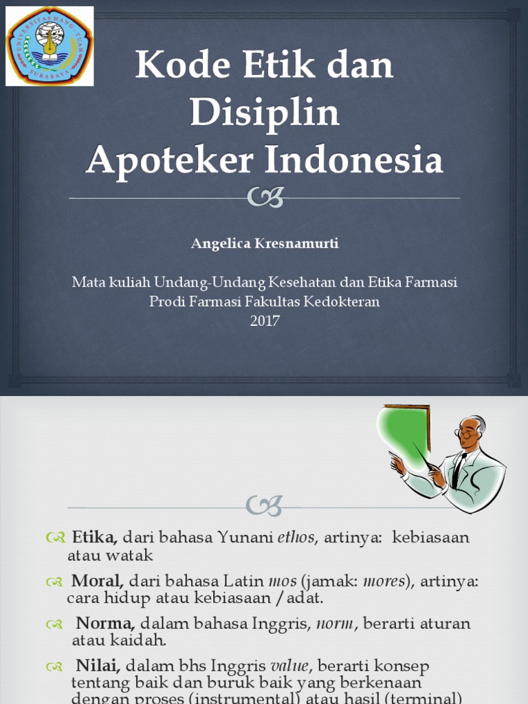 Kode Etik Apoteker Dan Hub Apt Dengan Profesi Lain | PDF