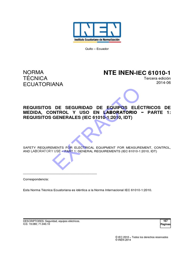 IEC 61010 1extractoespañol | PDF | Comisión Electrotécnica ...