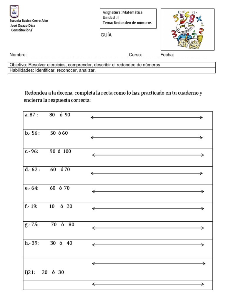 Ejercicios de Redondeo para Primaria | PDF
