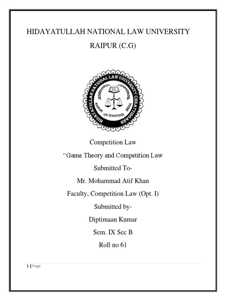 Game Theory in Competition Law Analysis | PDF | Game Theory | Competition