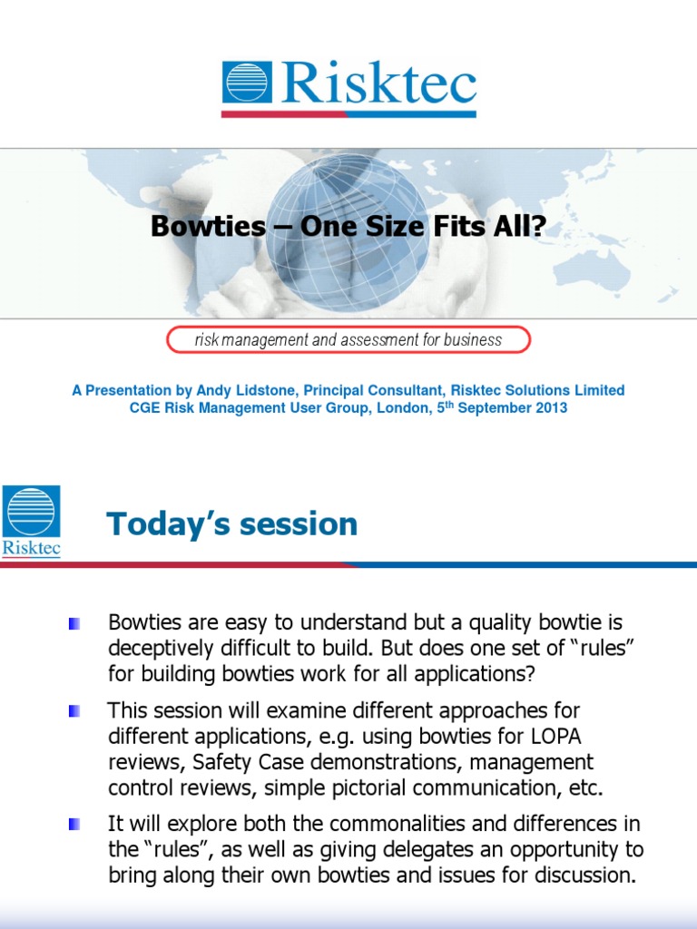 Risktec Solutions: Bowties - One Size Fits All? | PDF | Risk Management | Hazards