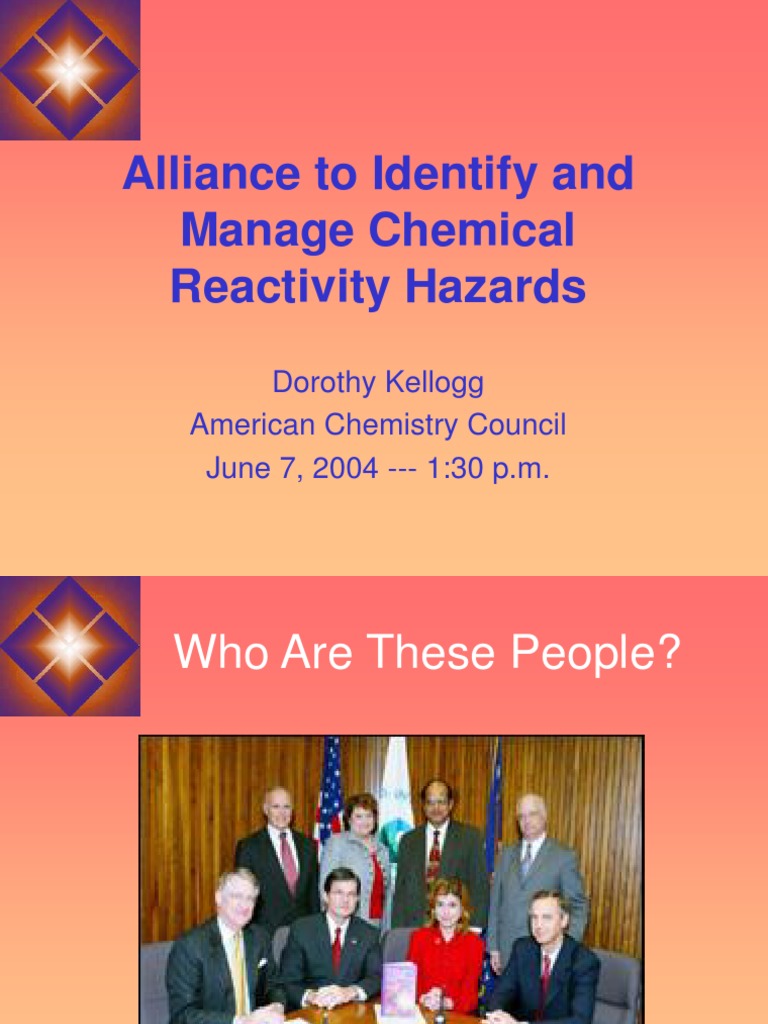 Alliance To Identify and Manage Chemical Reactivity Hazards | PDF ...