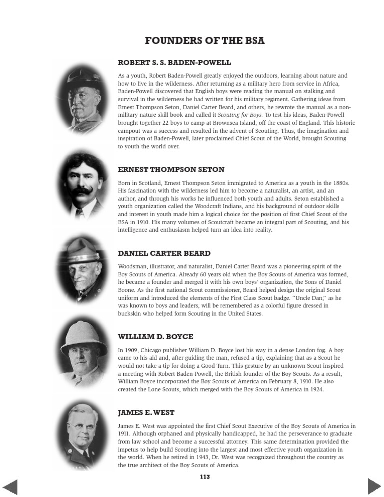 BSA Founders | Boy Scouts Of America | Scouting