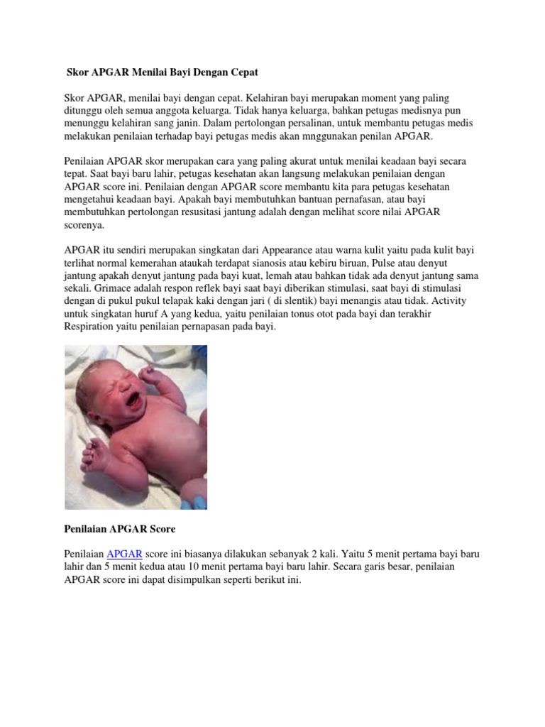 Perhitungan Apgar Score | PDF