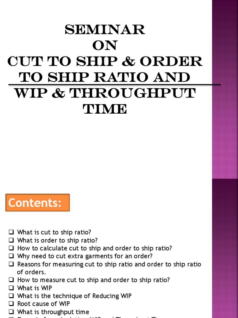 WIP and Throughput Time | PDF | Supply Chain Management | Economic Sectors