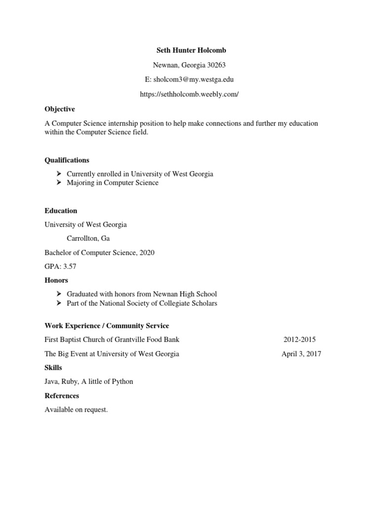 Resume For Class | PDF