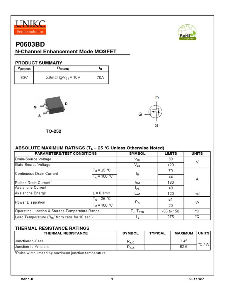 30V N-Channel MOSFET Specs | PDF