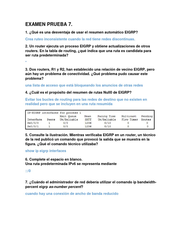Examen Prueba | PDF | Enrutador (Computación) | Yo Pv6