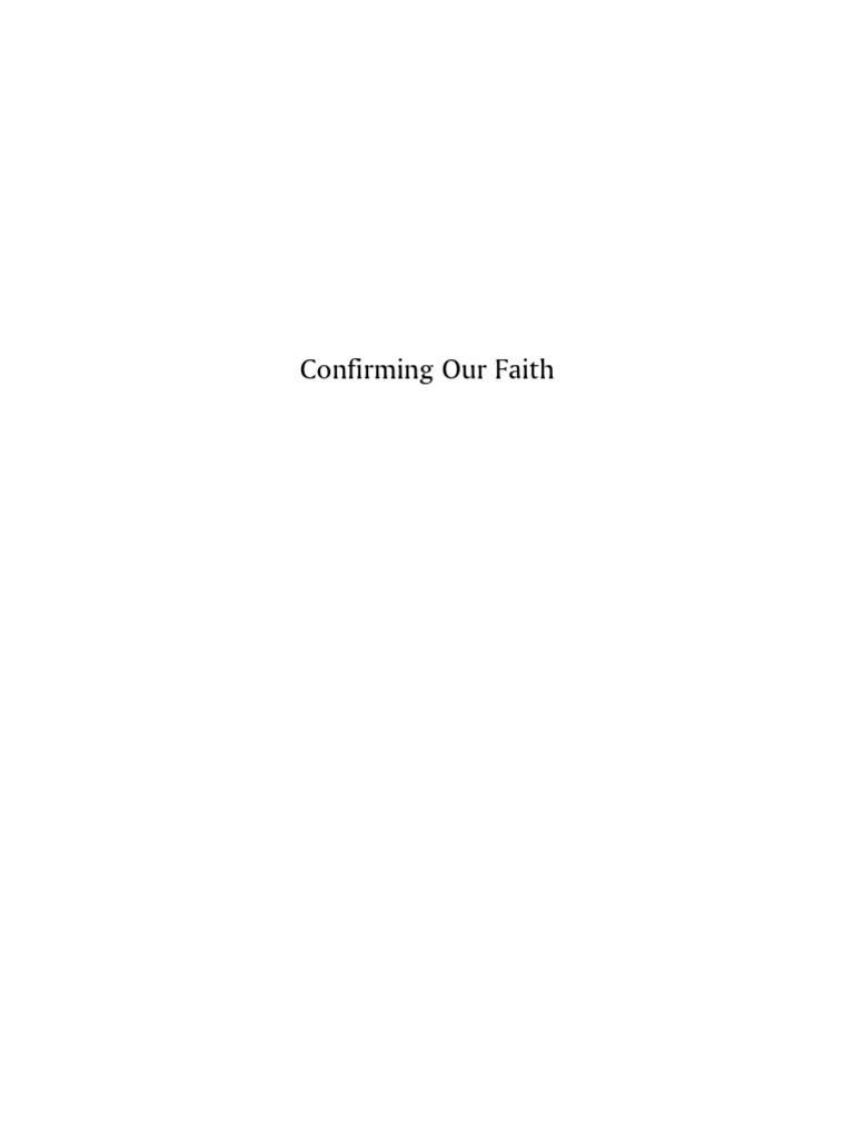Confirming Our Faith Book | PDF | Covenant Theology | Sacraments