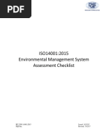 ISO 14001 2015 Environmental Audit Checklist | PDF | Audit | Internal Audit