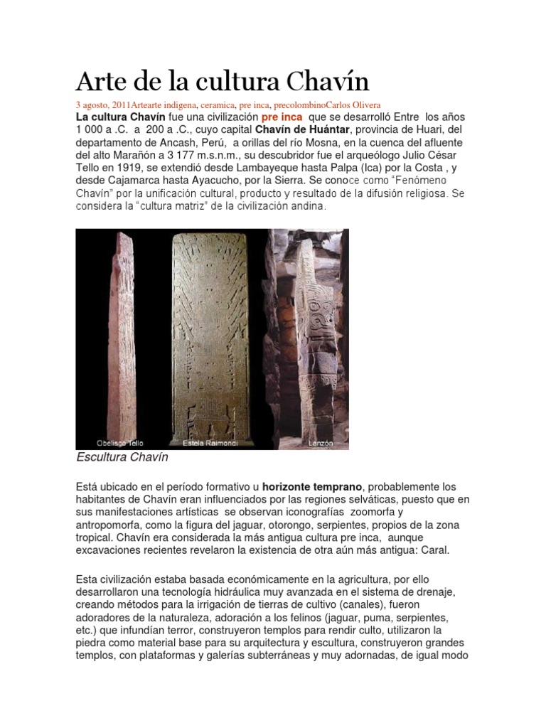 Arte de La Cultura Chavín | Cultura (general)