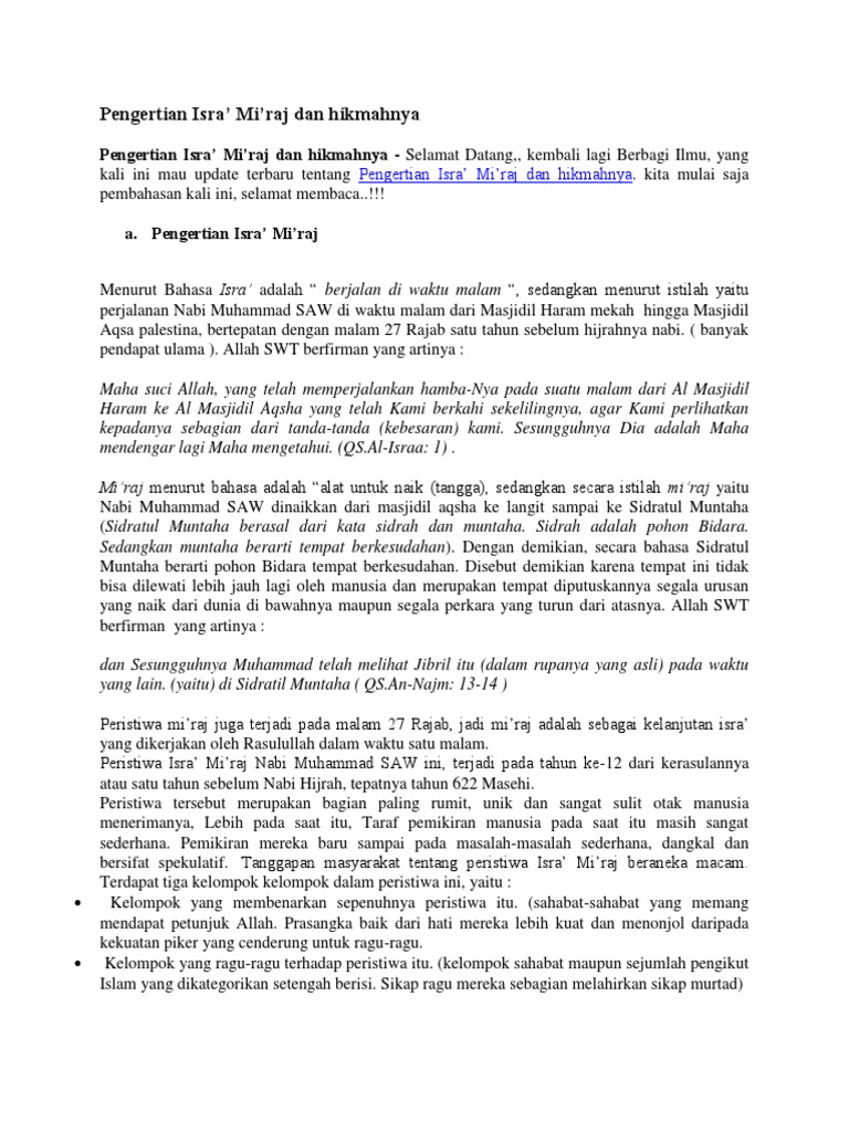 Pengertian Isra | PDF